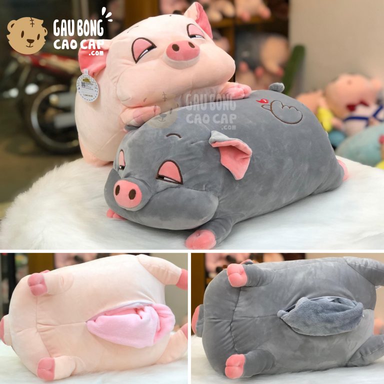 Gối mền 2in1 Heo Bông mũm mĩm mắt Híp - Shop Heo Bông - gaubongcaocap.com