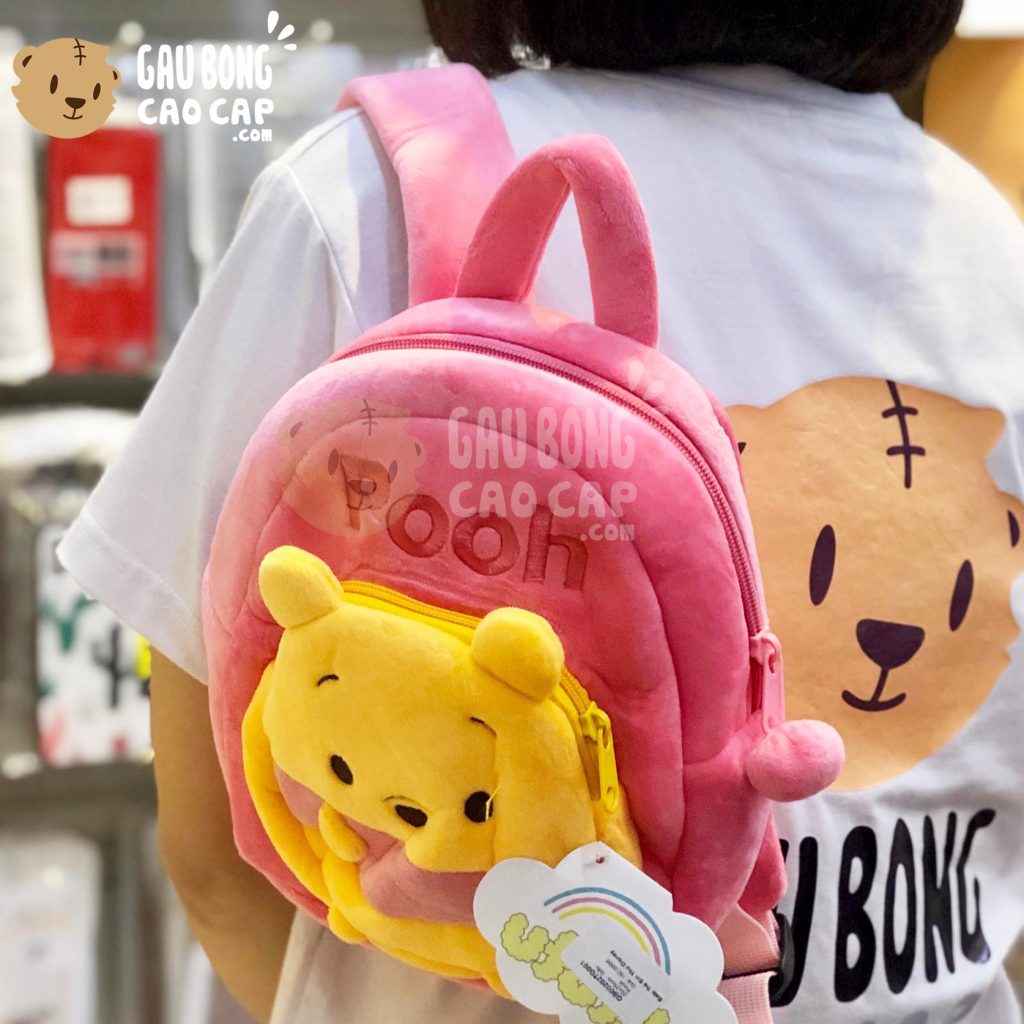 Balo Gấu Pooh lông nhung mịn - Balo Gấu Bông - gaubongcaocap.com