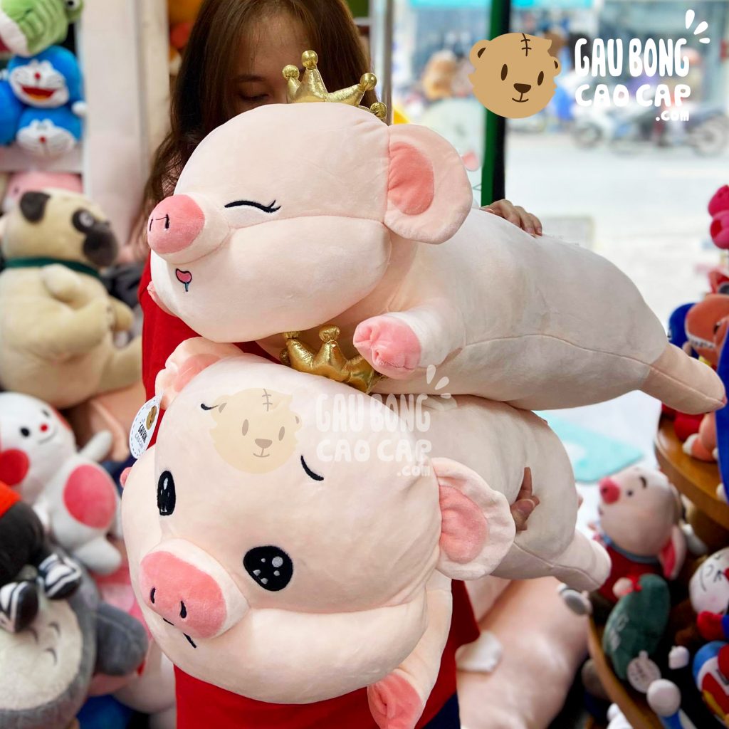Heo Bông nằm lông mịn đội vương miệng - Shop Heo Bông - gaubongcaocap.com