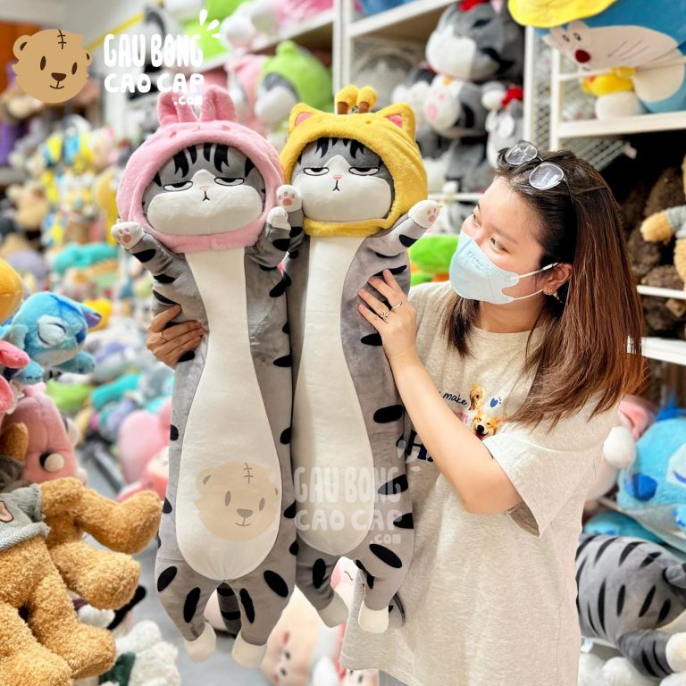 Mèo Hoàng Thượng Đội Lốt Thú Gối Ôm Dài - Shop Mèo Bông - gaubongcaocap.com