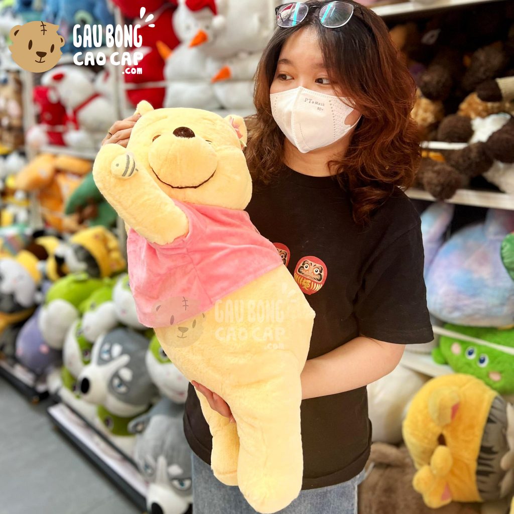 Gấu Bông Pooh nằm Lông Smooth siêu mượt - Shop Gấu Pooh - gaubongcaocap.com