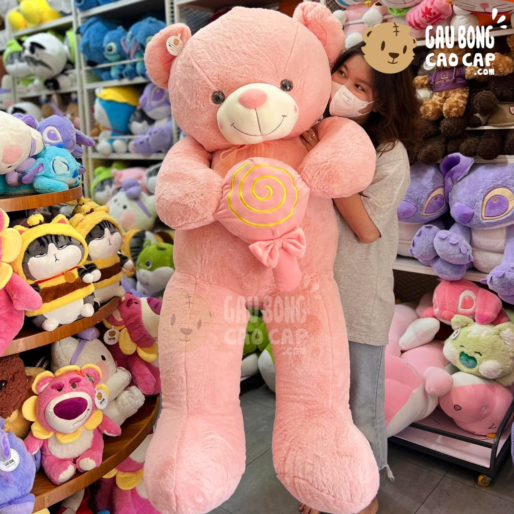 Gấu Teddy Smooth ôm kẹo - Shop GẤU BÔNG TEDDY - gaubongcaocap.com
