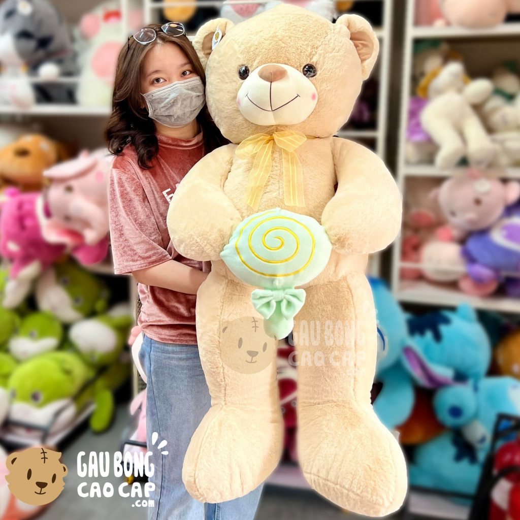 Gấu Teddy Smooth ôm kẹo - Shop GẤU BÔNG TEDDY - gaubongcaocap.com