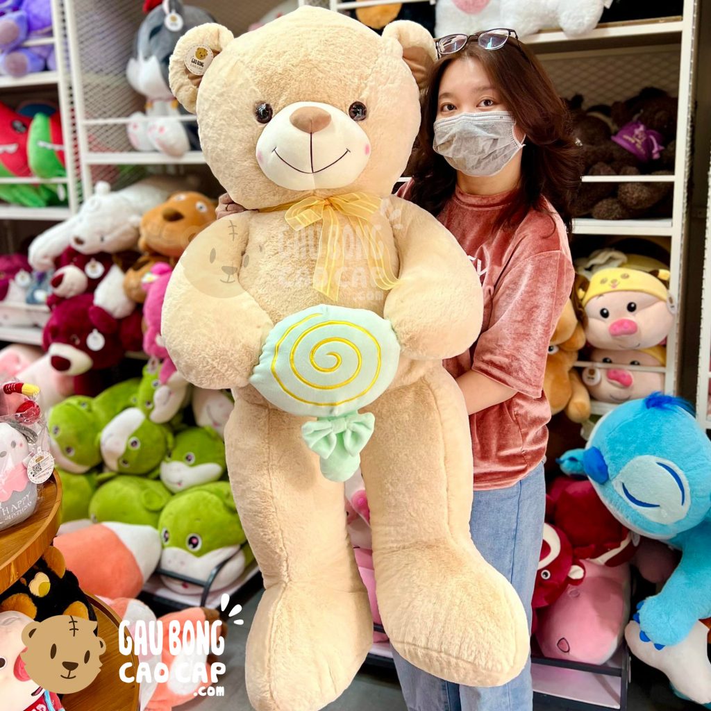 Gấu Teddy Smooth ôm kẹo - Shop GẤU BÔNG TEDDY - gaubongcaocap.com