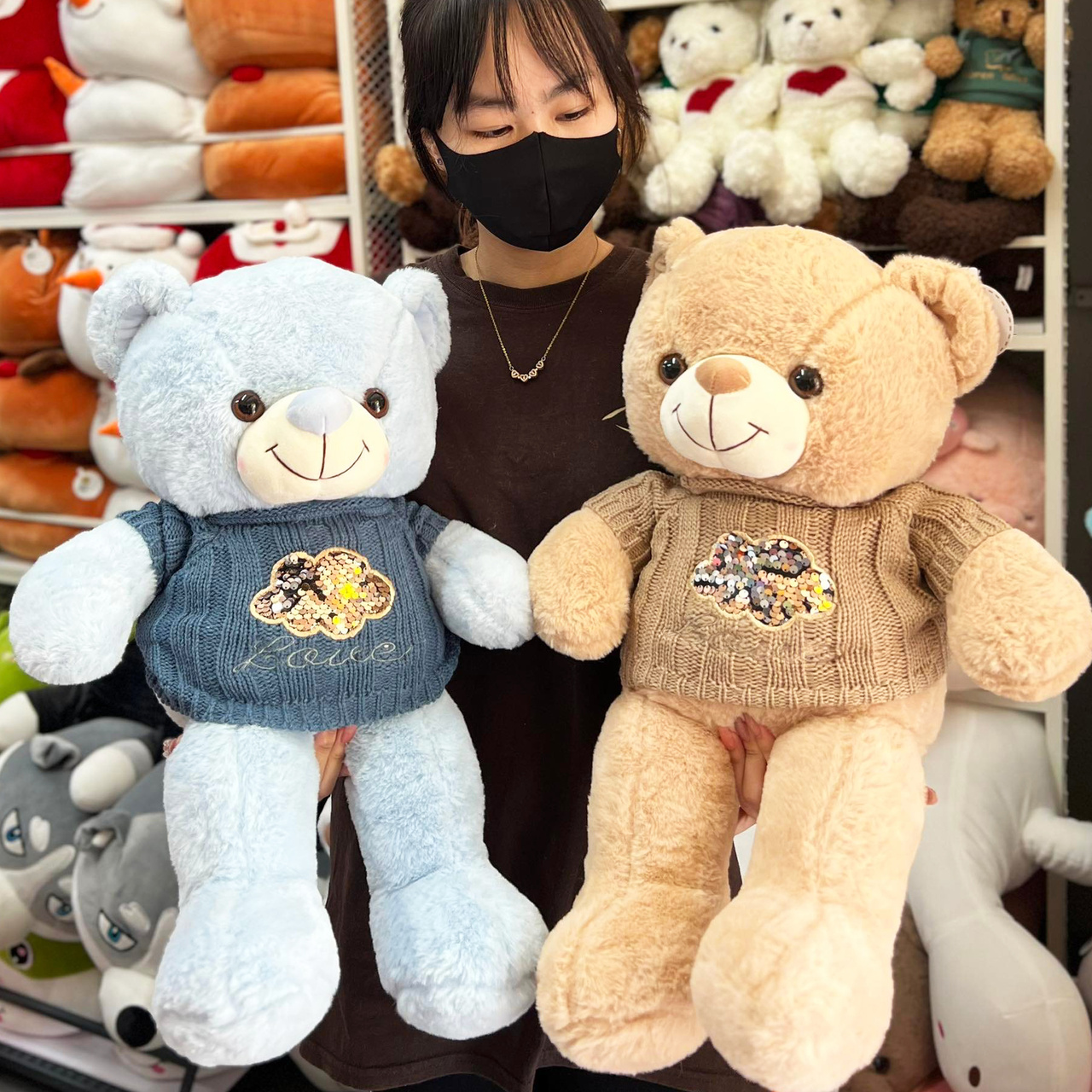 Gấu Teddy Smooth mặc áo len Thêu Mây Kim Sa lấp lánh - Shop GẤU BÔNG ...