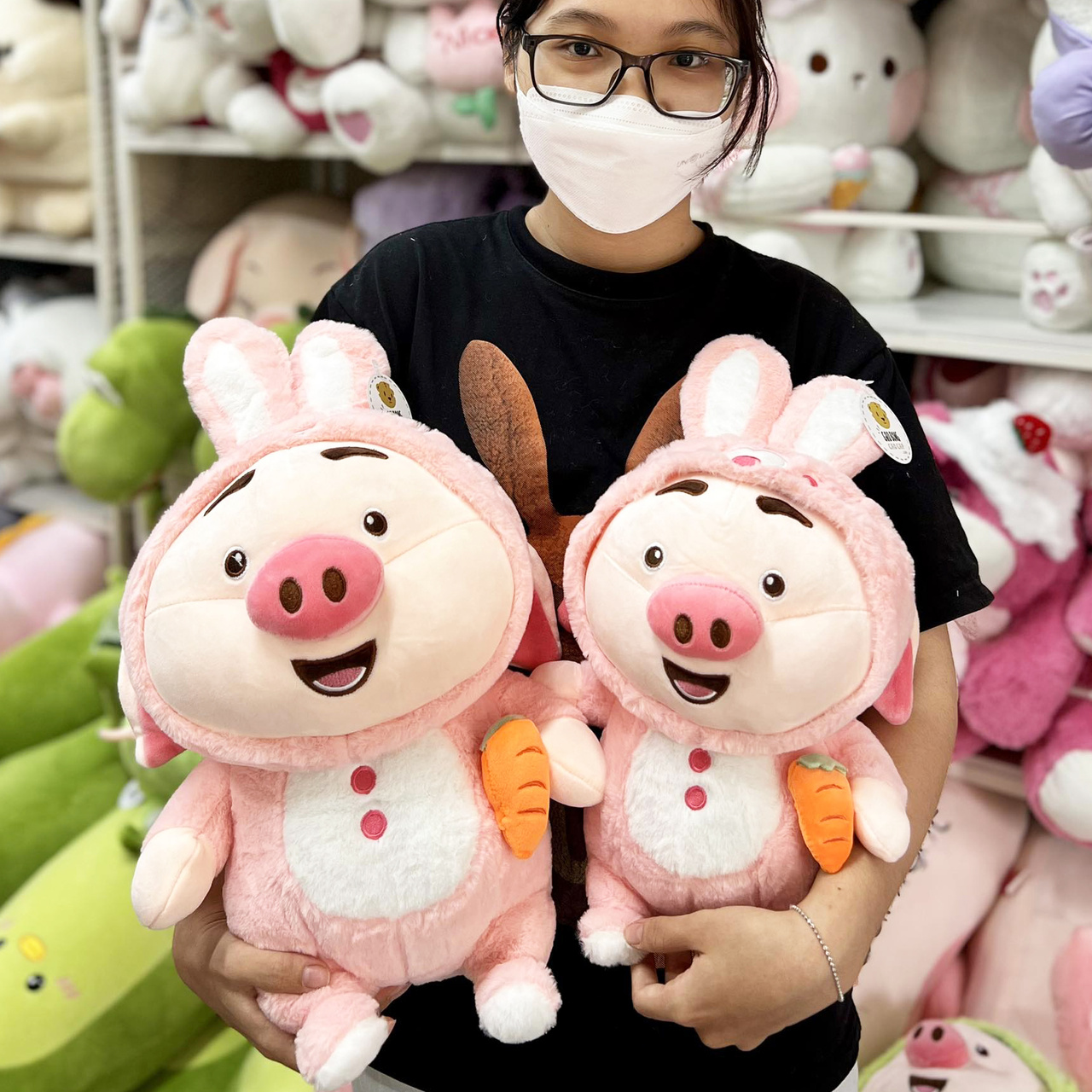 Heo Bông Tiktok cosplay Thỏ Hồng - Shop Heo Bông - gaubongcaocap.com