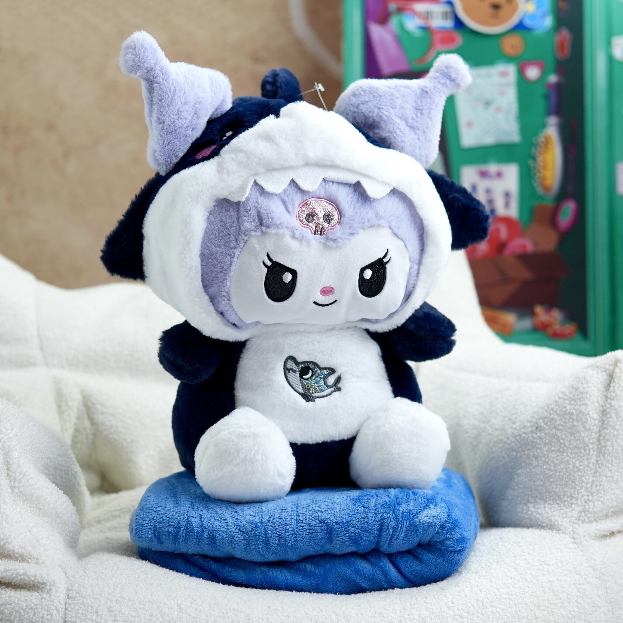 Gấu Bông Kuromi cosplay Cá Mập có mền 2in1 - Shop Thỏ Bông Kuromi ...