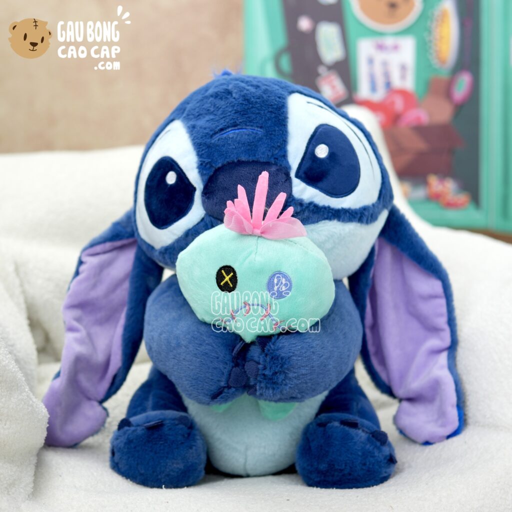 Gấu Bông Stitch Xanh ngồi ôm Búp bê - Shop Gấu Bông Stitch ...